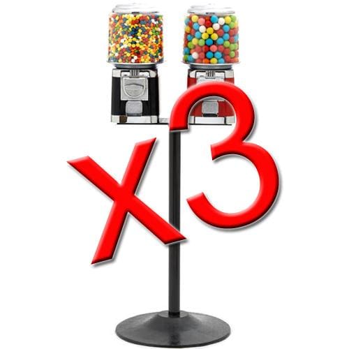3 Double All Metal Classic Gumball Machines - Gumball Machine Warehouse