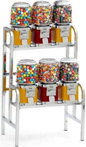 6 Unit Vending Step Stand - Gumball Machine Warehouse
