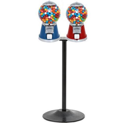Two Candy Machines on a Vending Stand - Double Head Gumball Machine ...