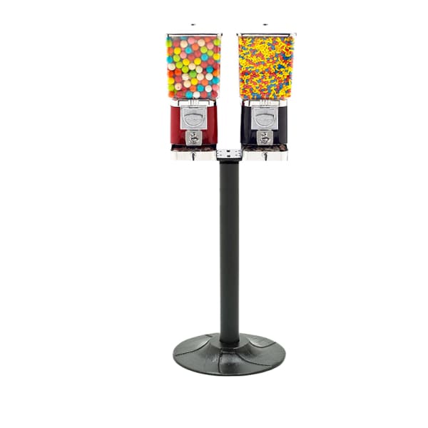 Two Candy Machines on a Vending Stand - Double Head Gumball Machine ...
