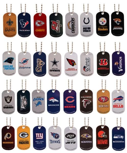 Nfl Football Dog Tags In 2 Inch Toy Capsules - Gumball Machine Warehouse