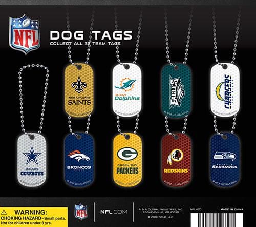 Nfl Football Dog Tags In 2 Inch Toy Capsules - Gumball Machine Warehouse